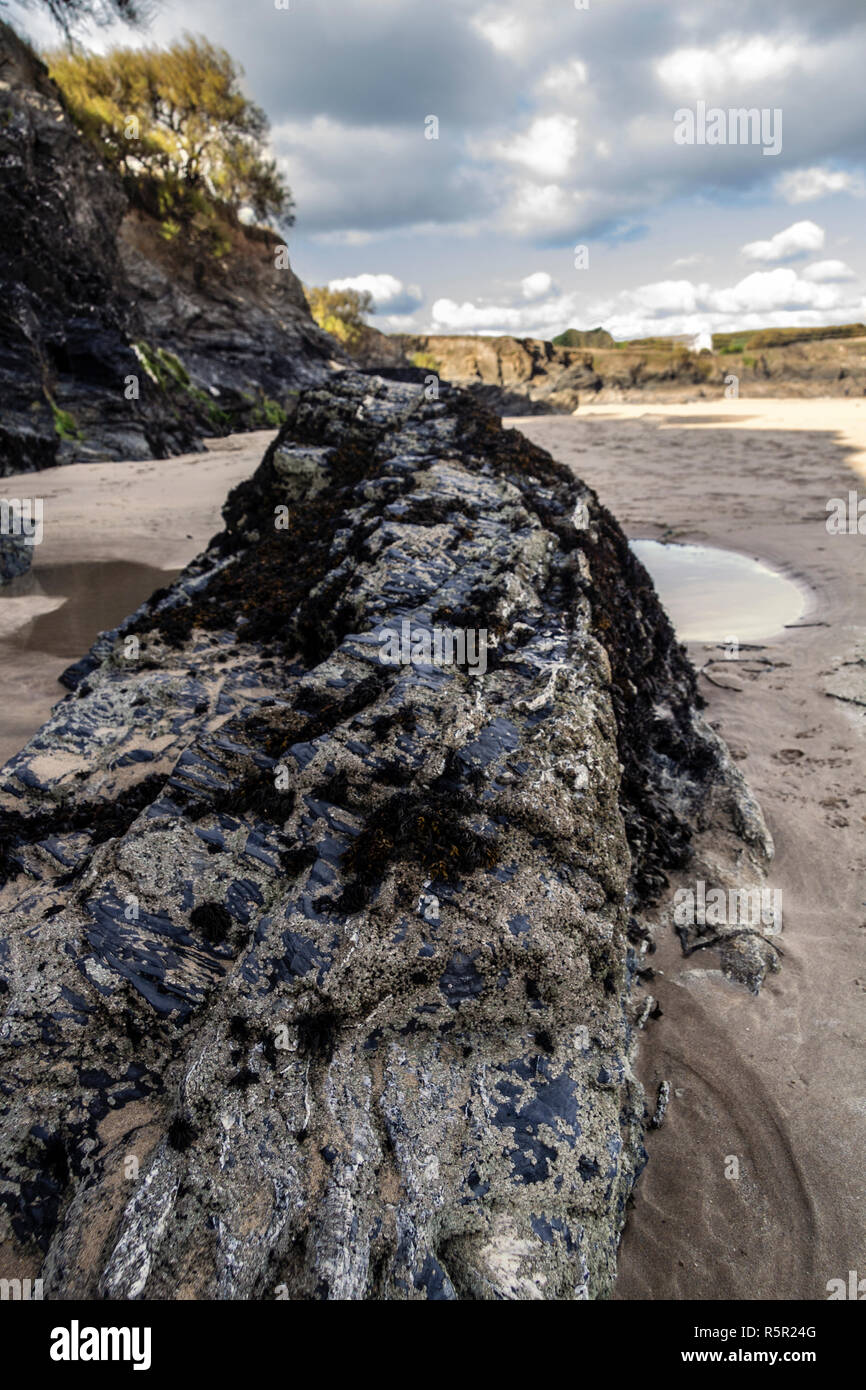 Rock formation, Harlyn Bay, Cornwall, UK Stock Photo - Alamy