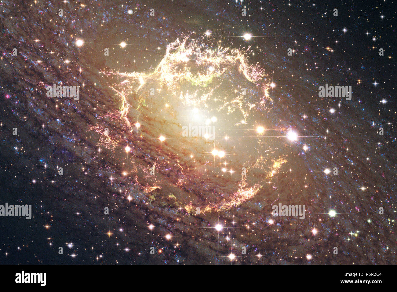 Universe scene with stars and galaxies in deep space showing the beauty ...