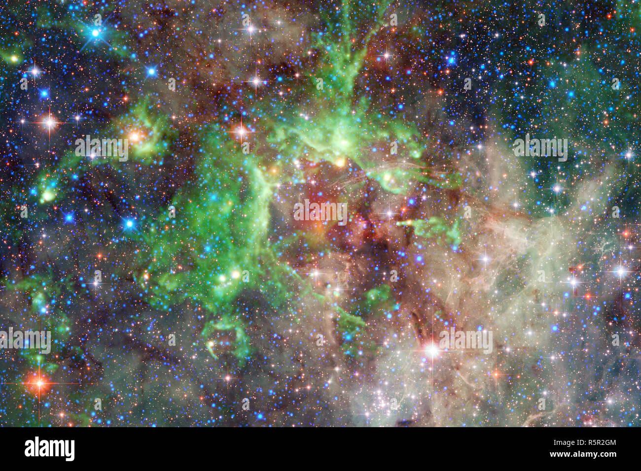 Universe scene with stars and galaxies in deep space showing the beauty ...