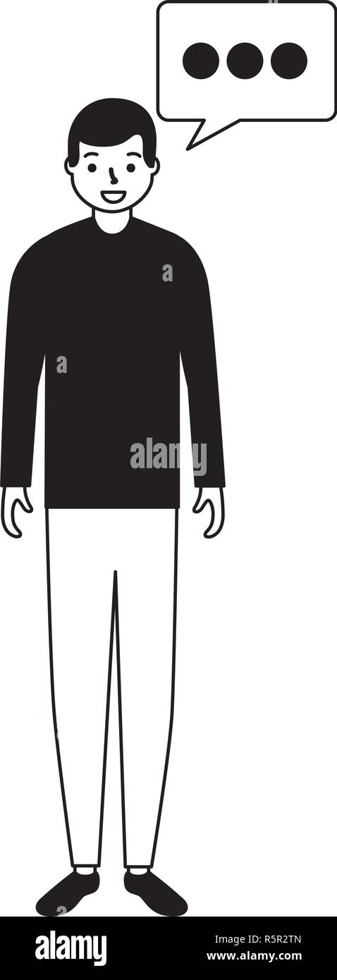 man standing with speech bubble vector illustration Stock Vector Image ...