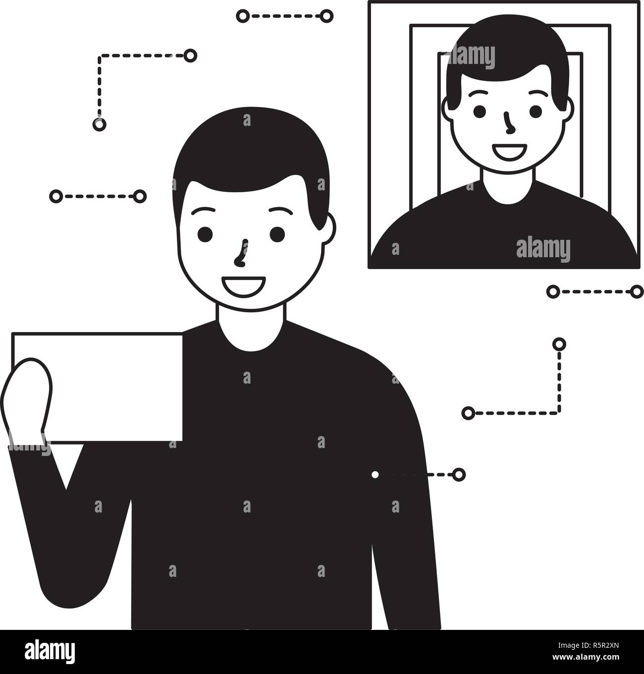 man face scan biometric digital technology vector illustration Stock ...