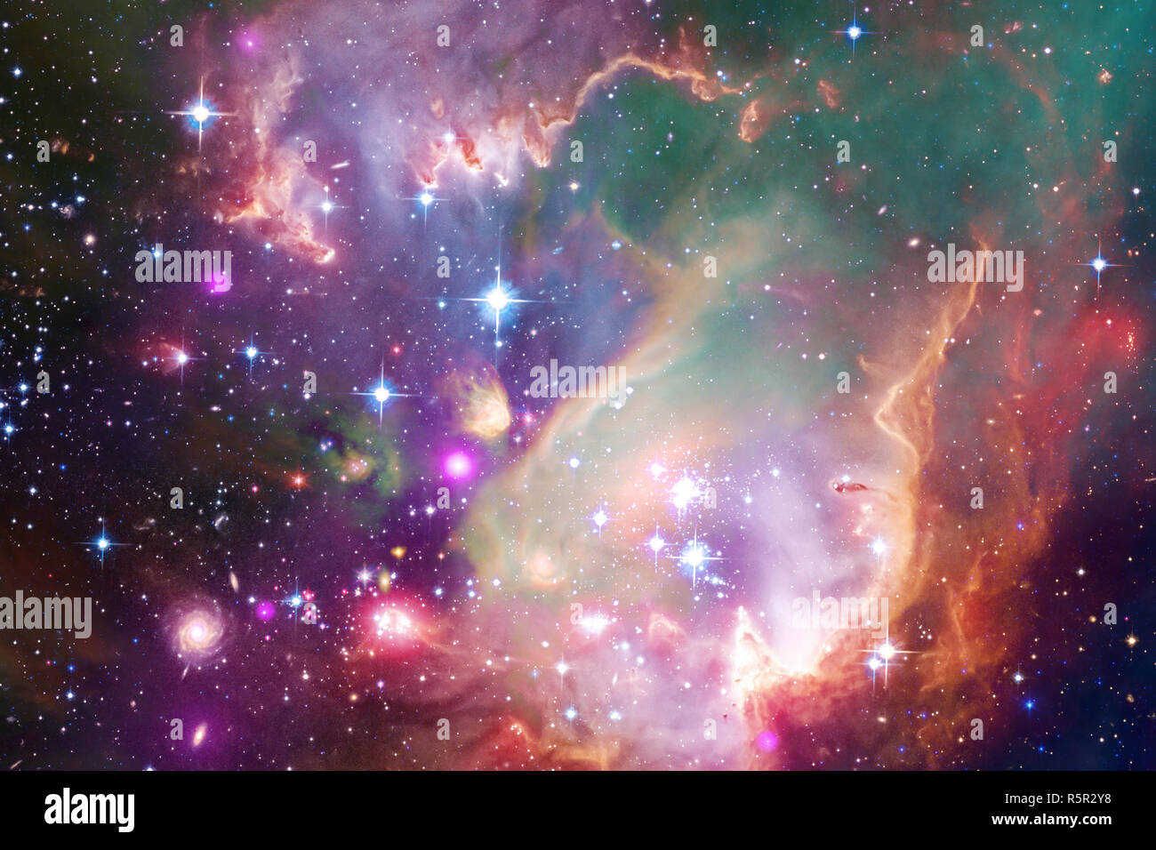Awesome colorful nebula somewhere in endless universe. Elements of this ...