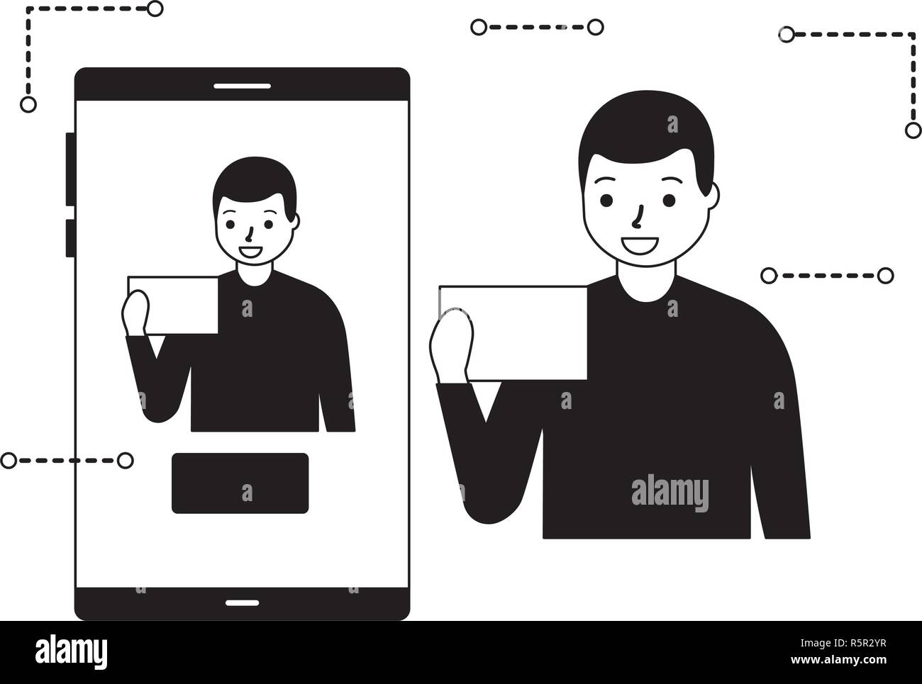 man face scan biometric digital technology vector illustration Stock ...