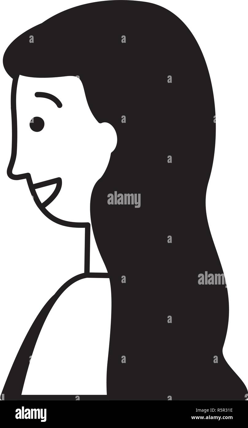 portrait woman character on white background vector illustration Stock ...