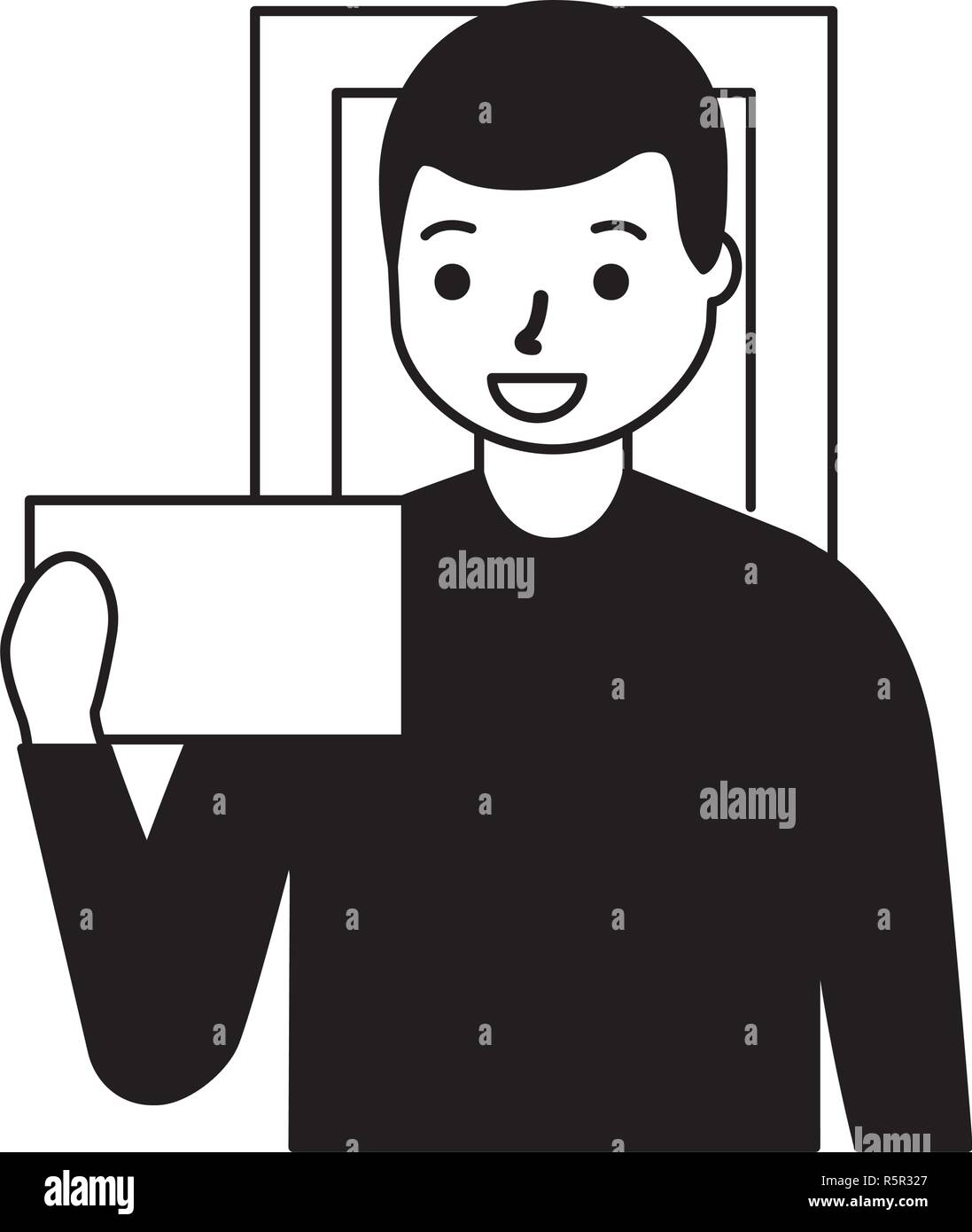 man face scan biometric digital technology vector illustration Stock ...