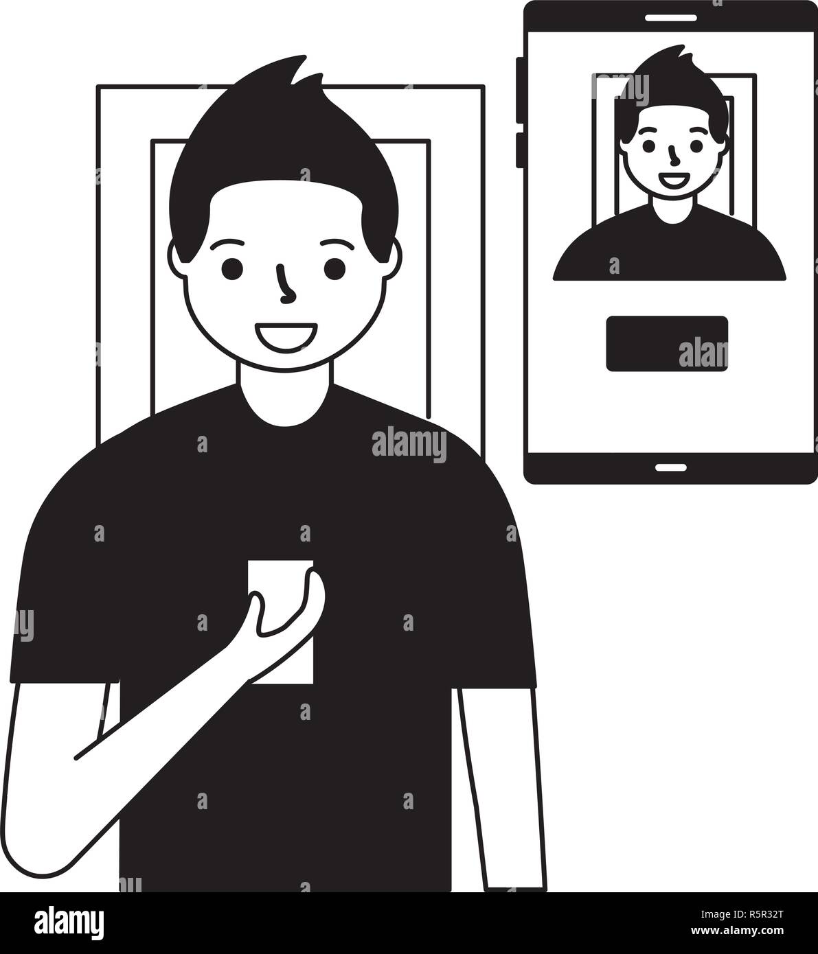 man face scan biometric digital technology vector illustration Stock ...