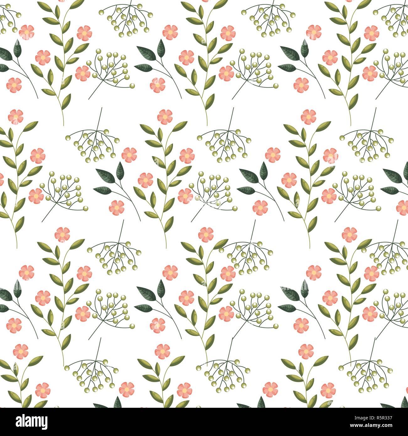 floral nature garden pattern decoration vector illustration Stock ...