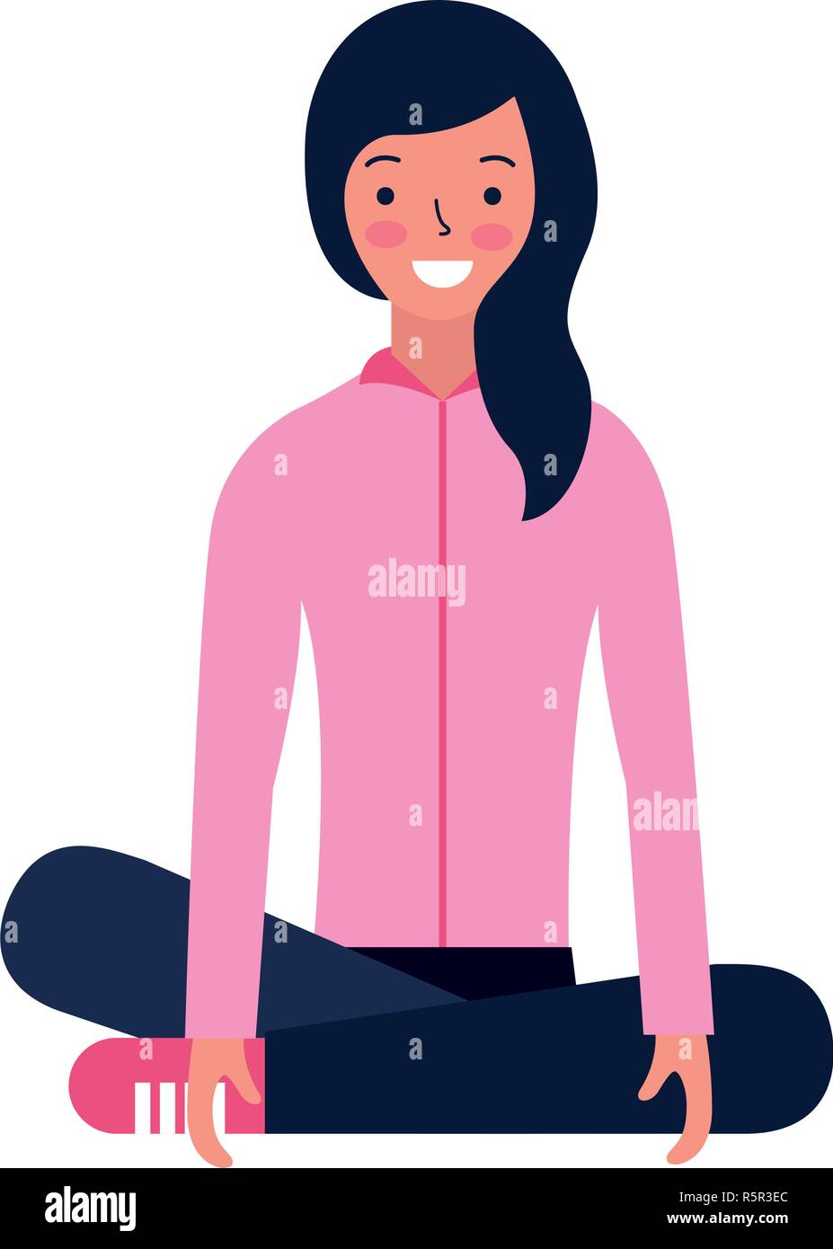 woman sitting with crossed legs vector illustration Stock Vector Image ...
