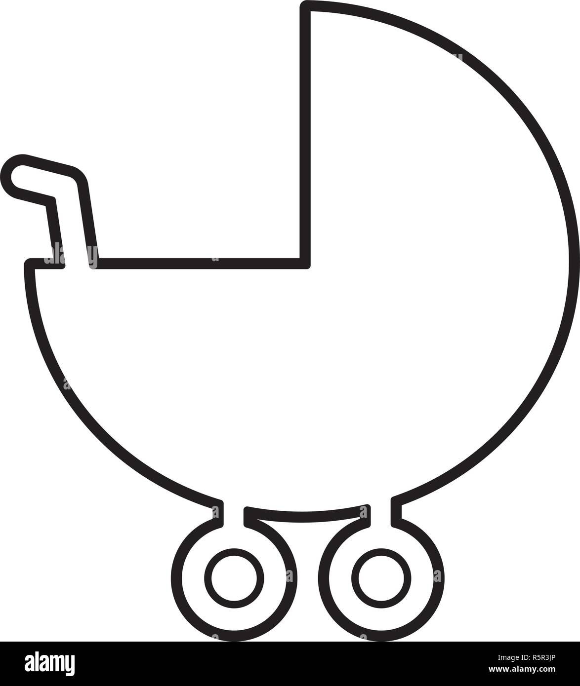baby cart silhouette figure vector illustration design Stock Vector ...