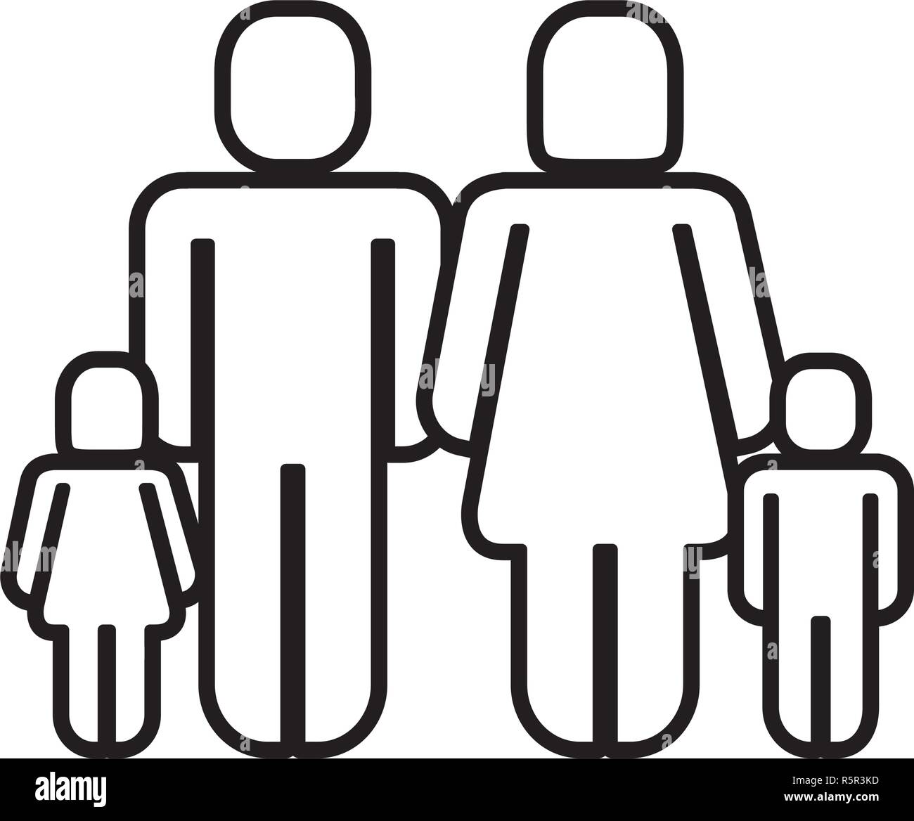 family figure with kids silhouette icon vector illustration design ...