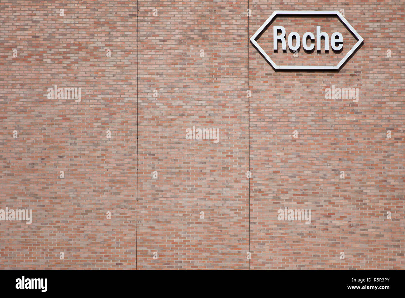 Logo swiss pharmaceutical company roche hi-res stock photography and ...