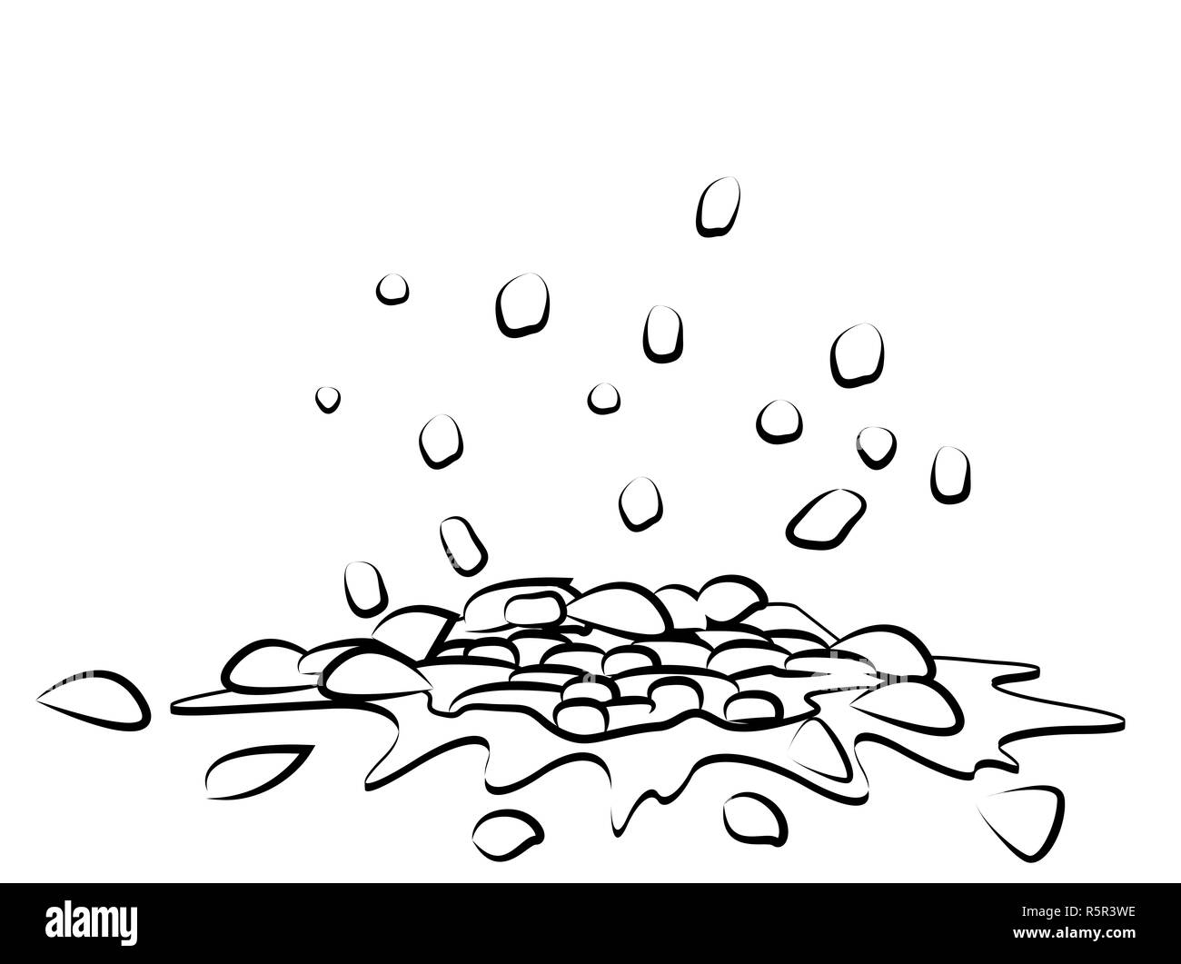 Pile of smashed ground, heap of soil - vector silhouette illustration ...