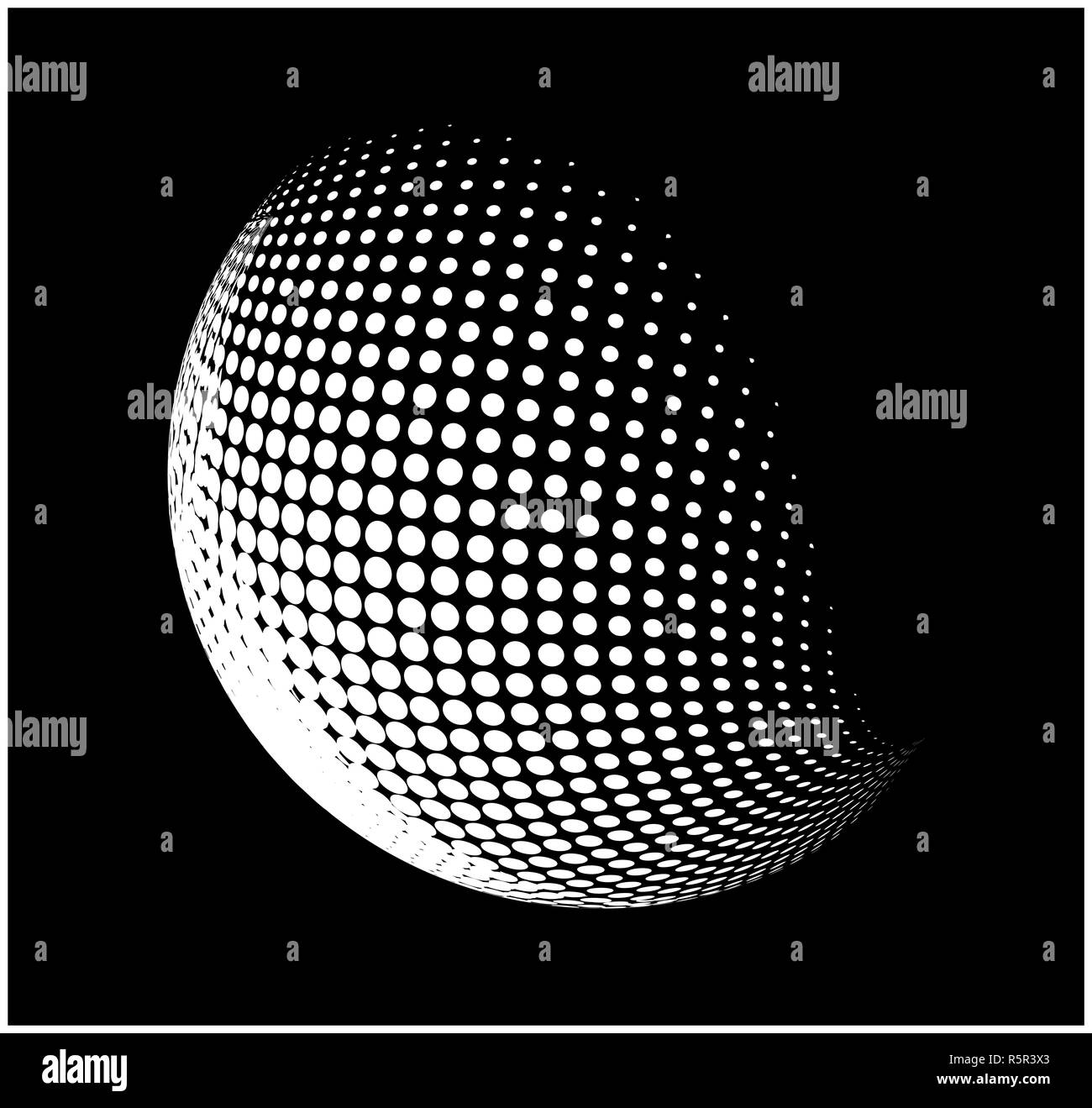halftone globe, sphere vector logo symbol, icon, design. abstract ...
