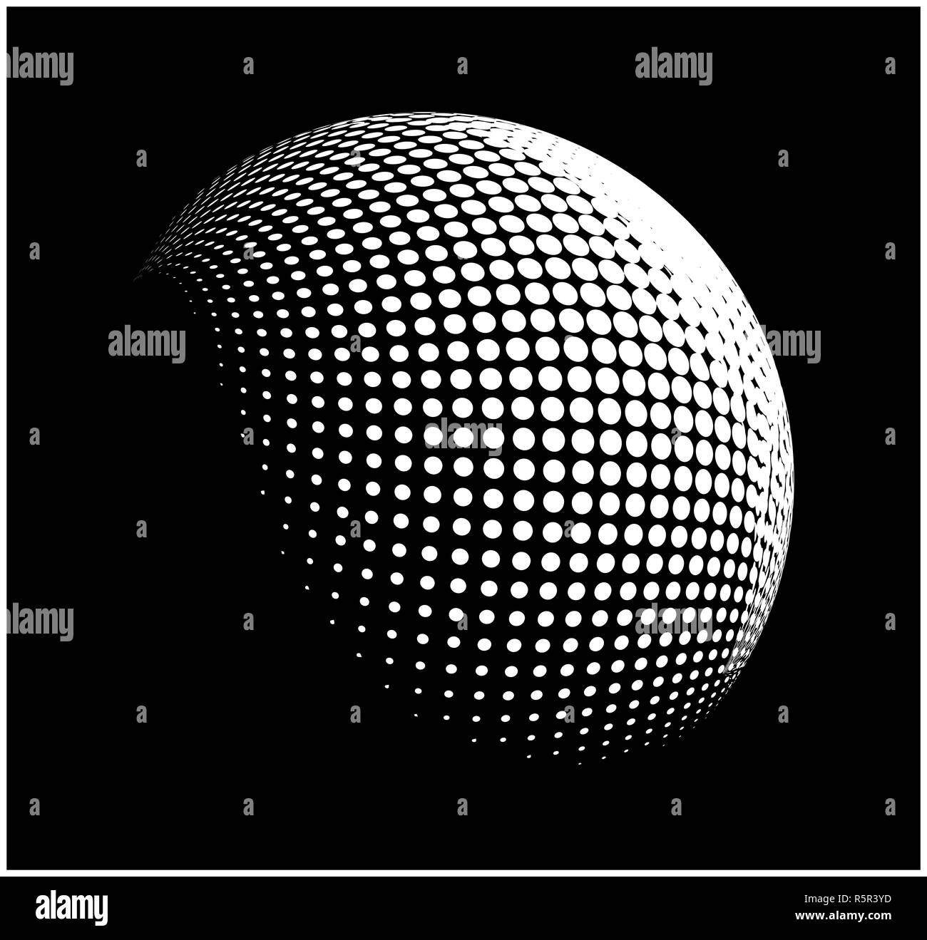 halftone globe, sphere vector logo symbol, icon, design. abstract ...