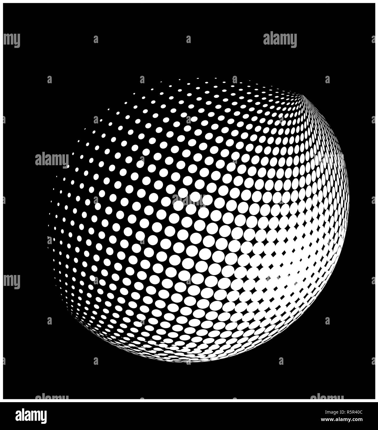 halftone globe, sphere vector logo symbol, icon, design. abstract ...