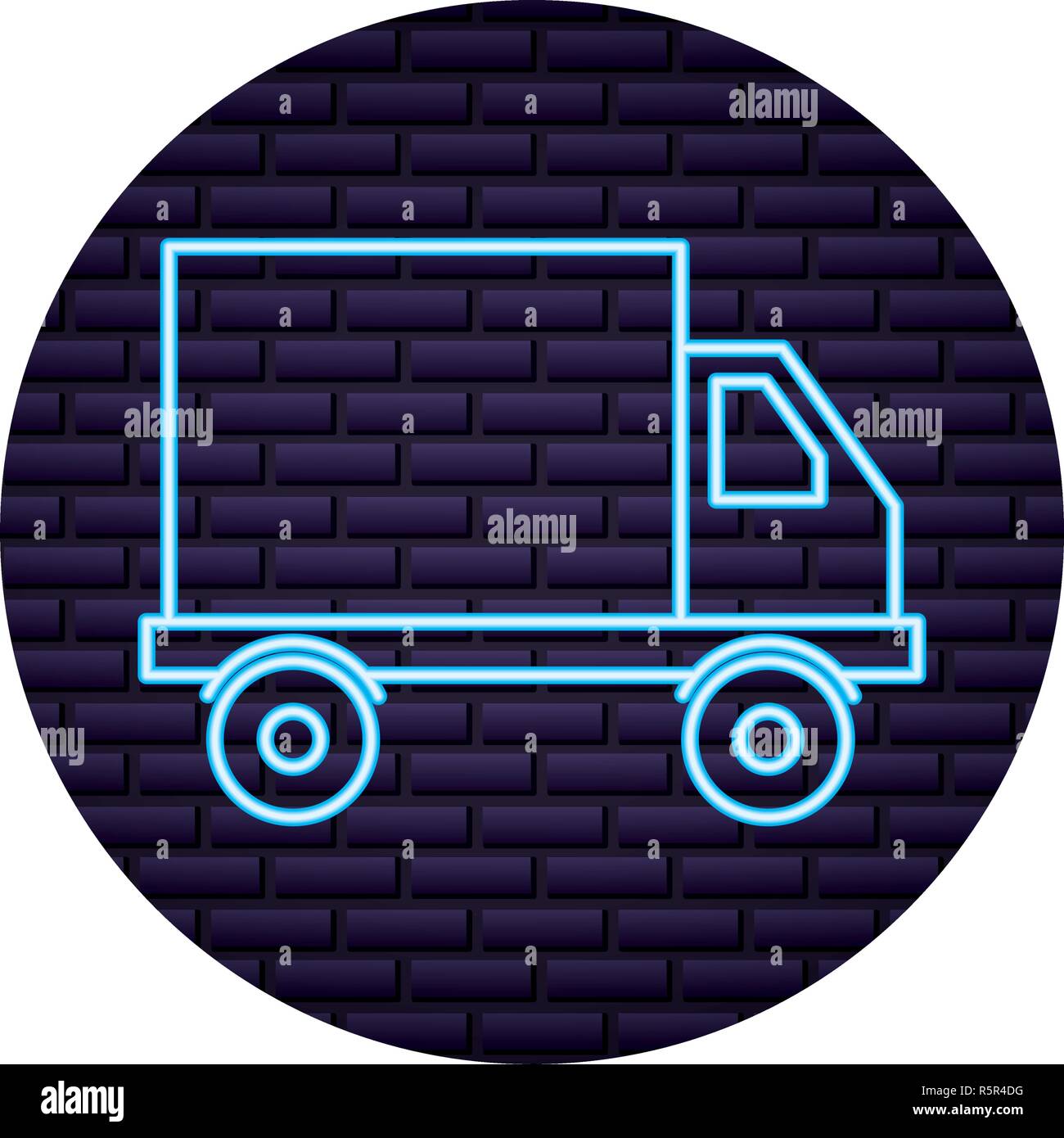 Neon truck sign Stock Vector Images - Alamy