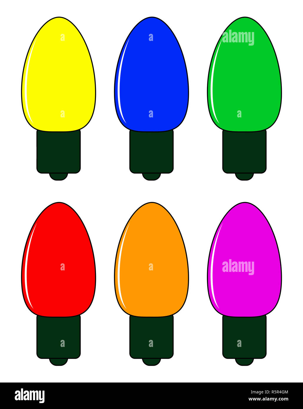 Christmas Light Bulbs Template