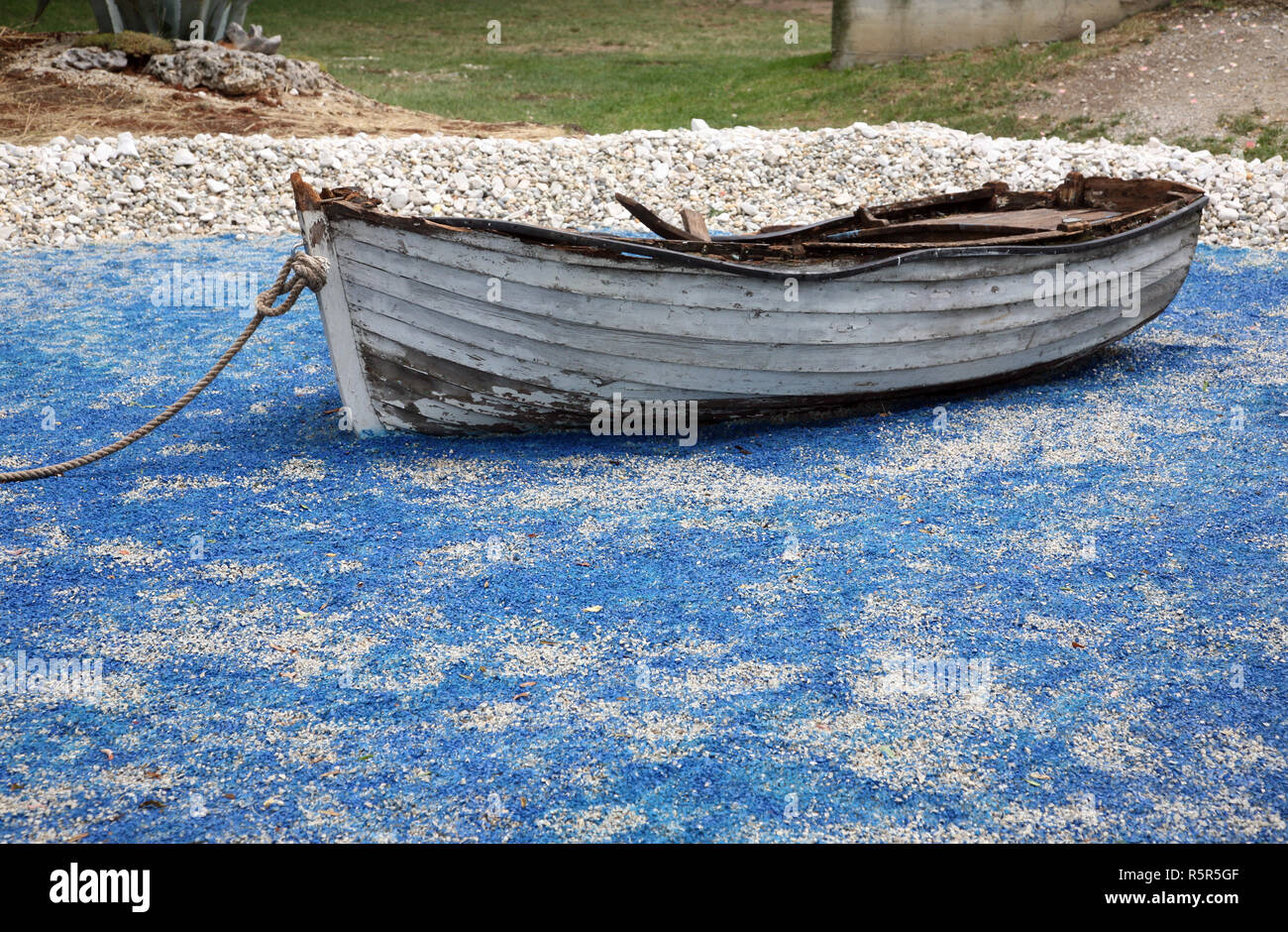 Old boat on the shore Stock Photo - Alamy