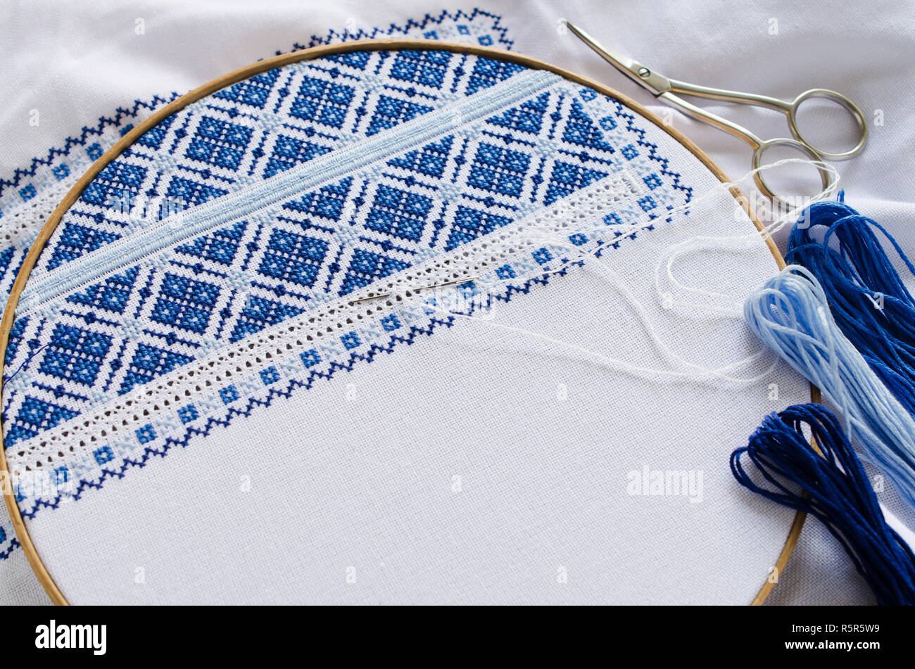 Blue crochet threads hi-res stock photography and images - Alamy