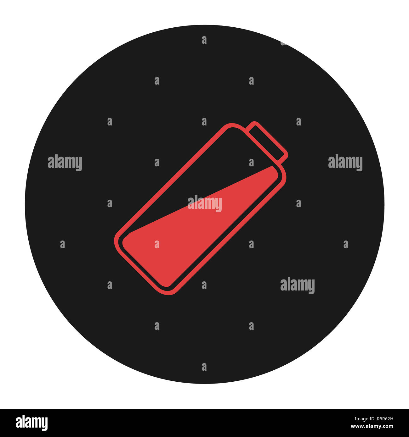Smartphone or cell phone low battery icon. Low energy symbol. Flat ...