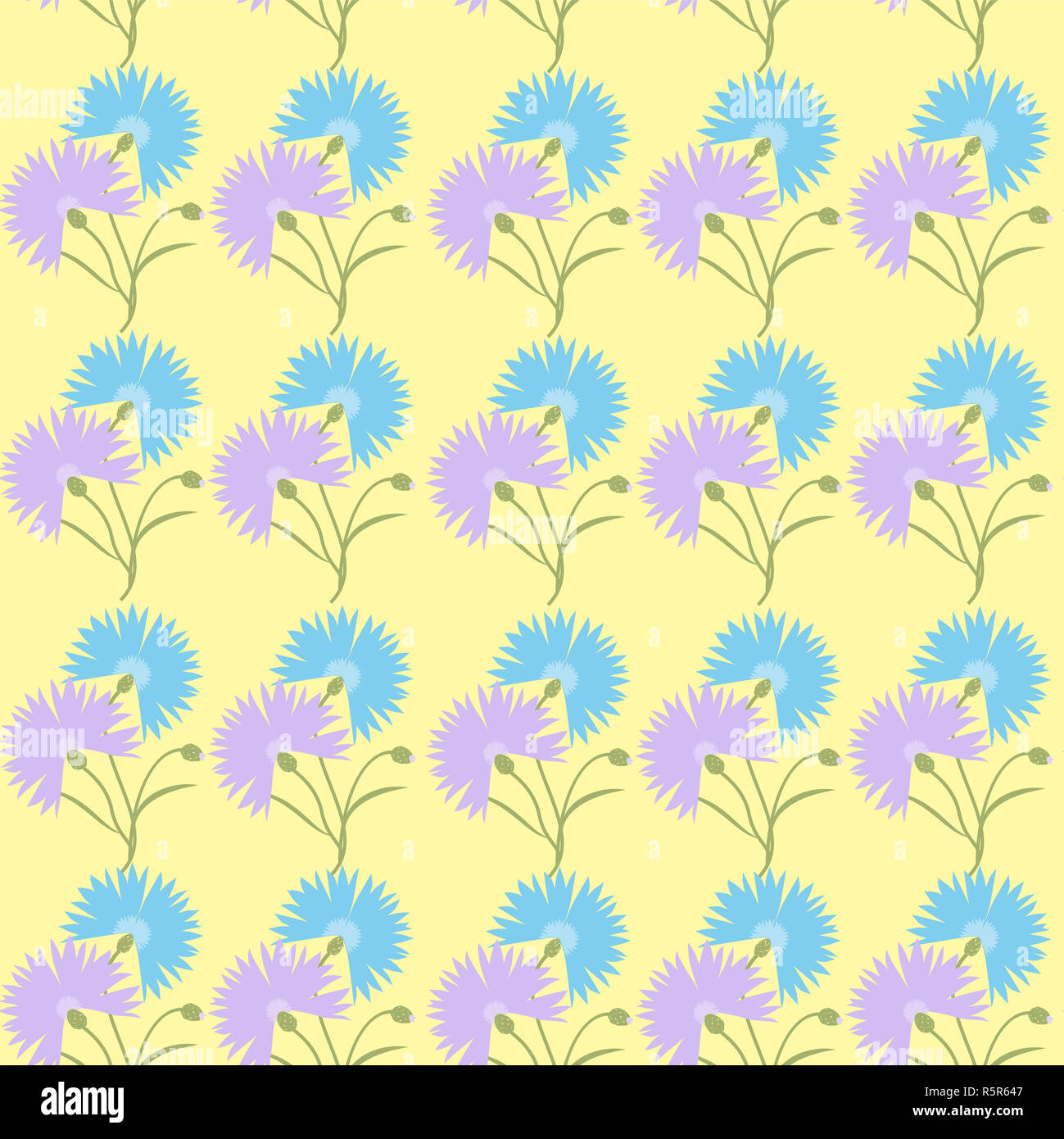 Blue flower cornflower isolated on white background. Cartoon vector ...