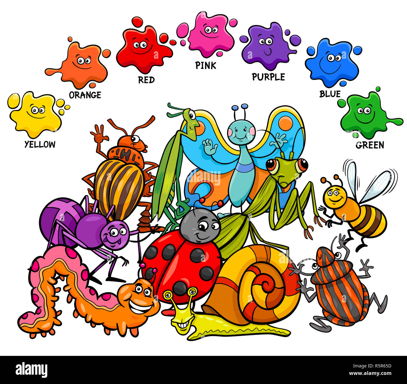 basic colors educational page for children Stock Photo - Alamy