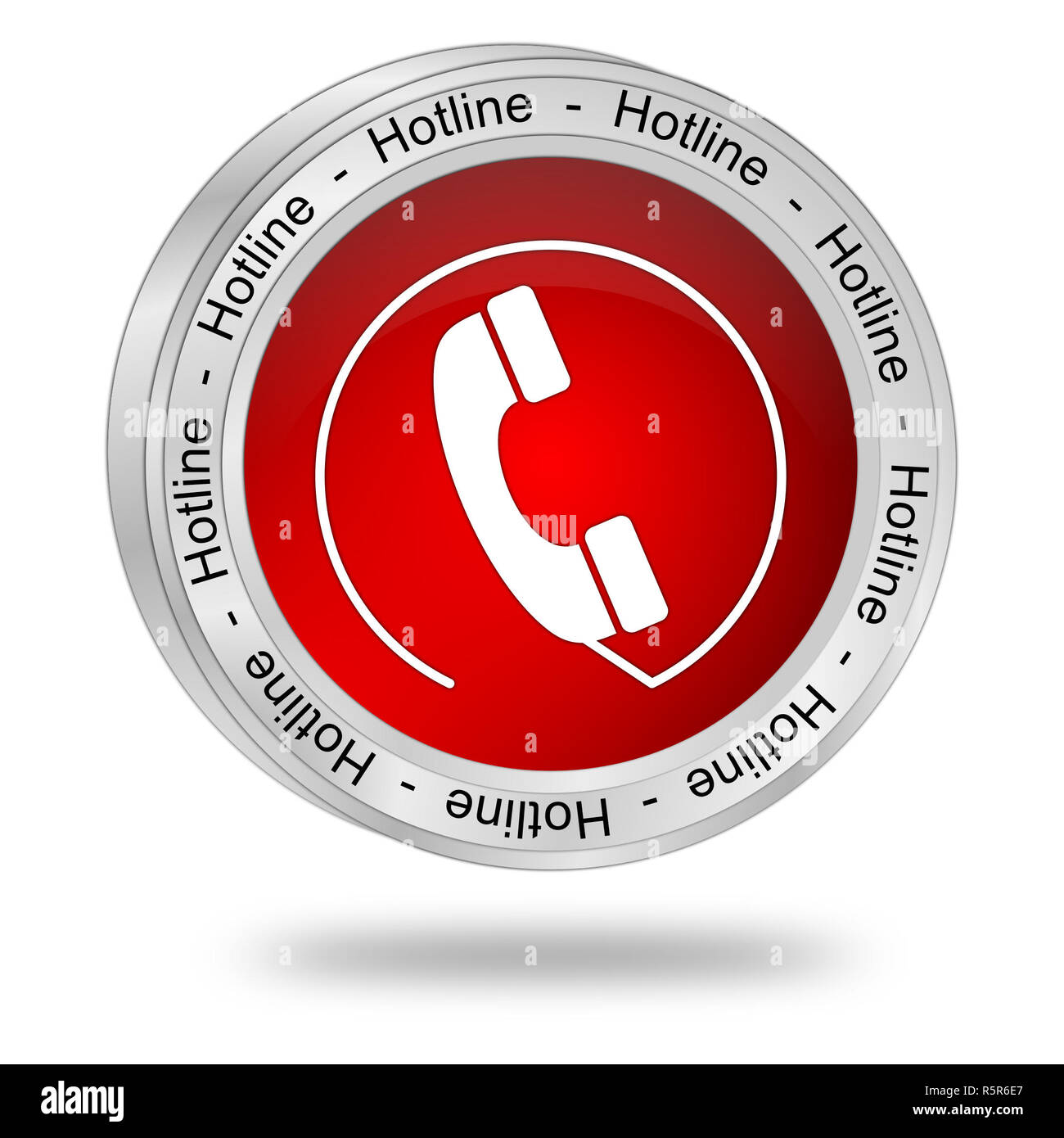 red Hotline Button - 3D illustration Stock Photo - Alamy