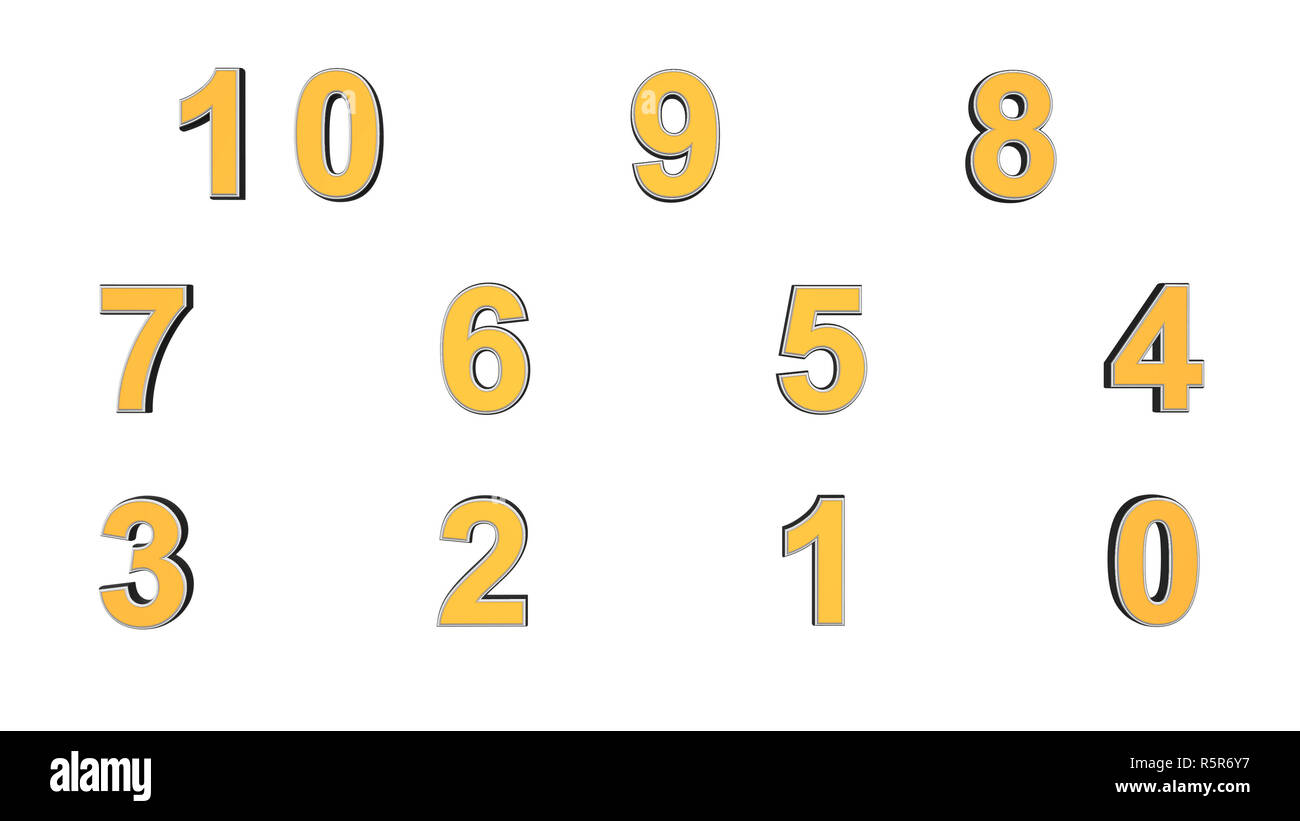 Abstract background from set of three-dimensional numbers Stock Photo ...