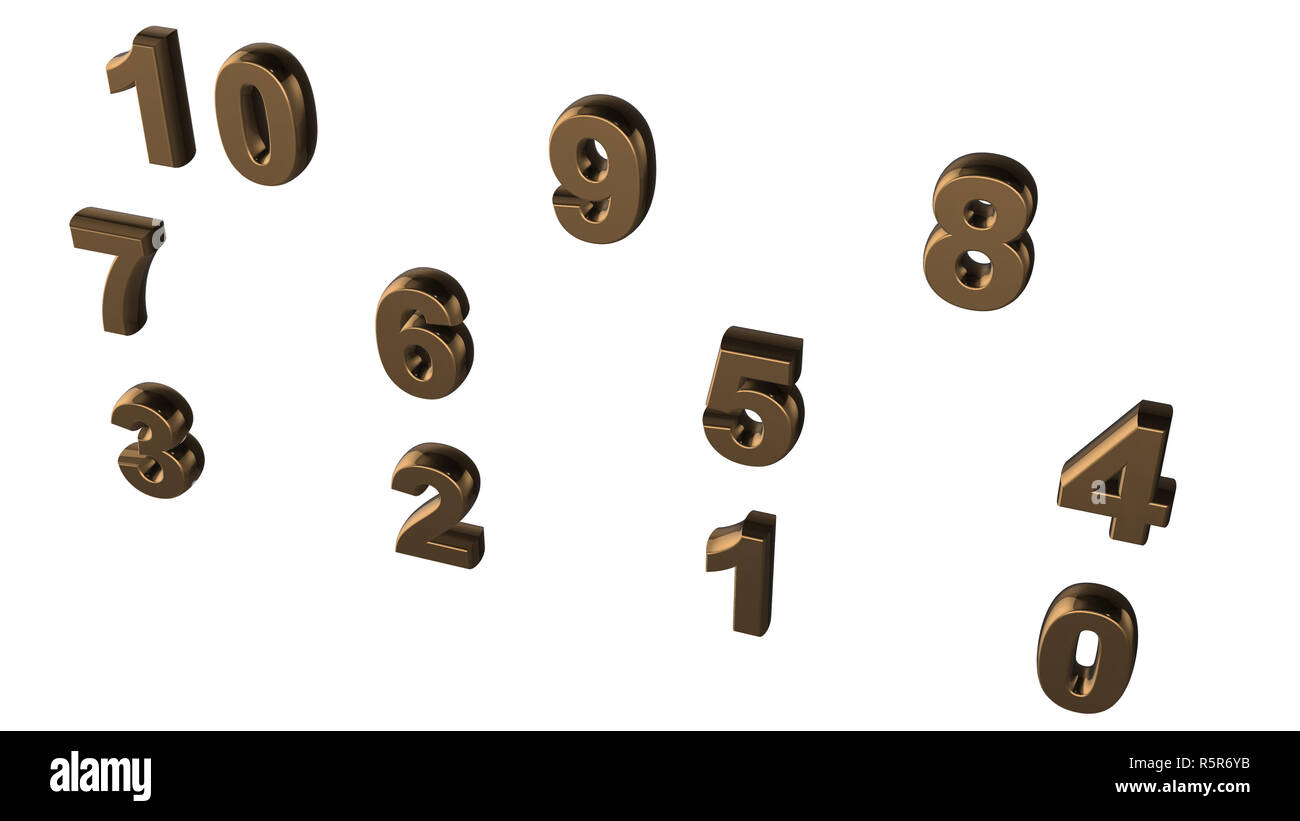 Abstract background from set of three-dimensional numbers Stock Photo ...