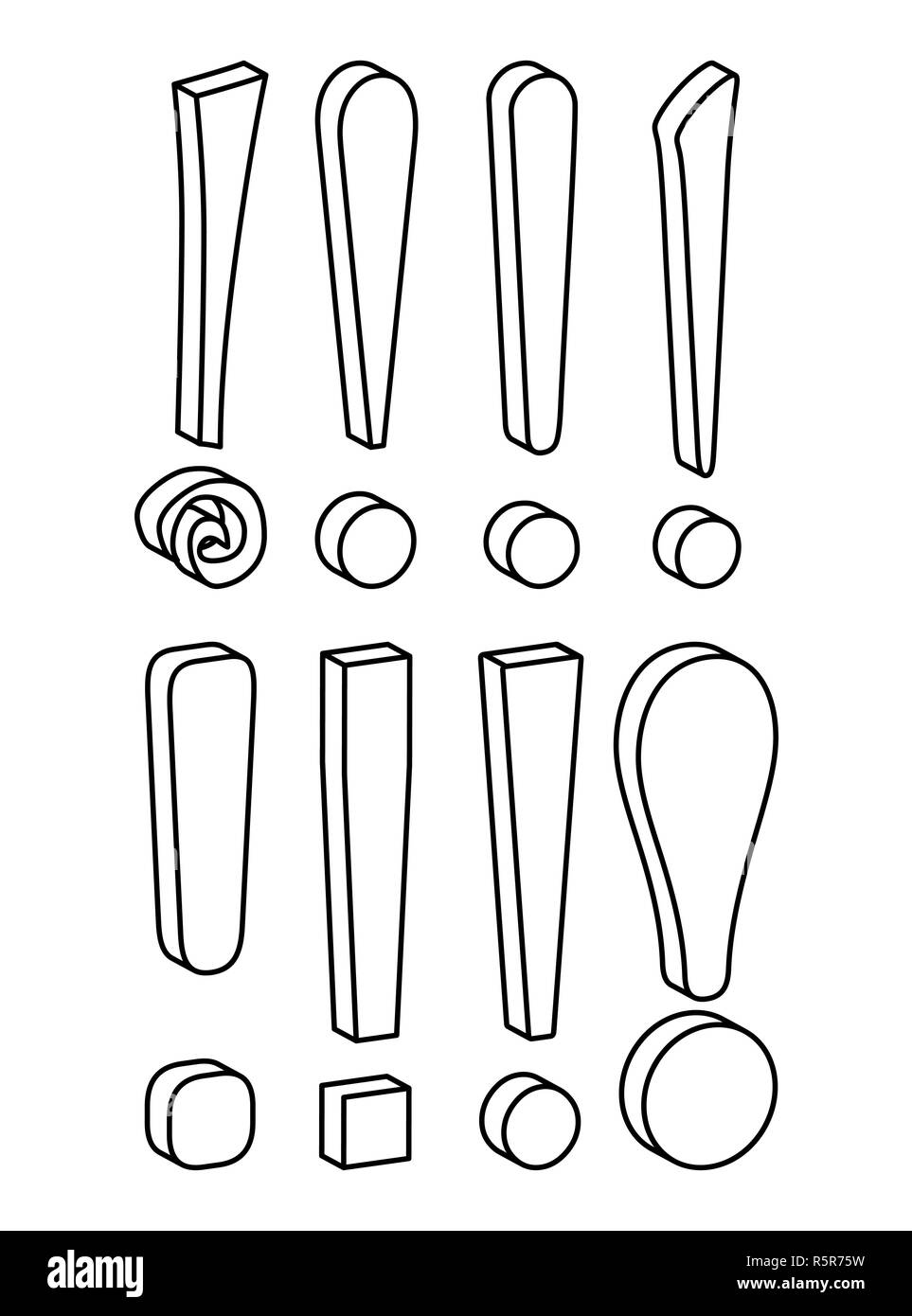 exclamation mark silhouette vector symbol icon design Stock Photo - Alamy