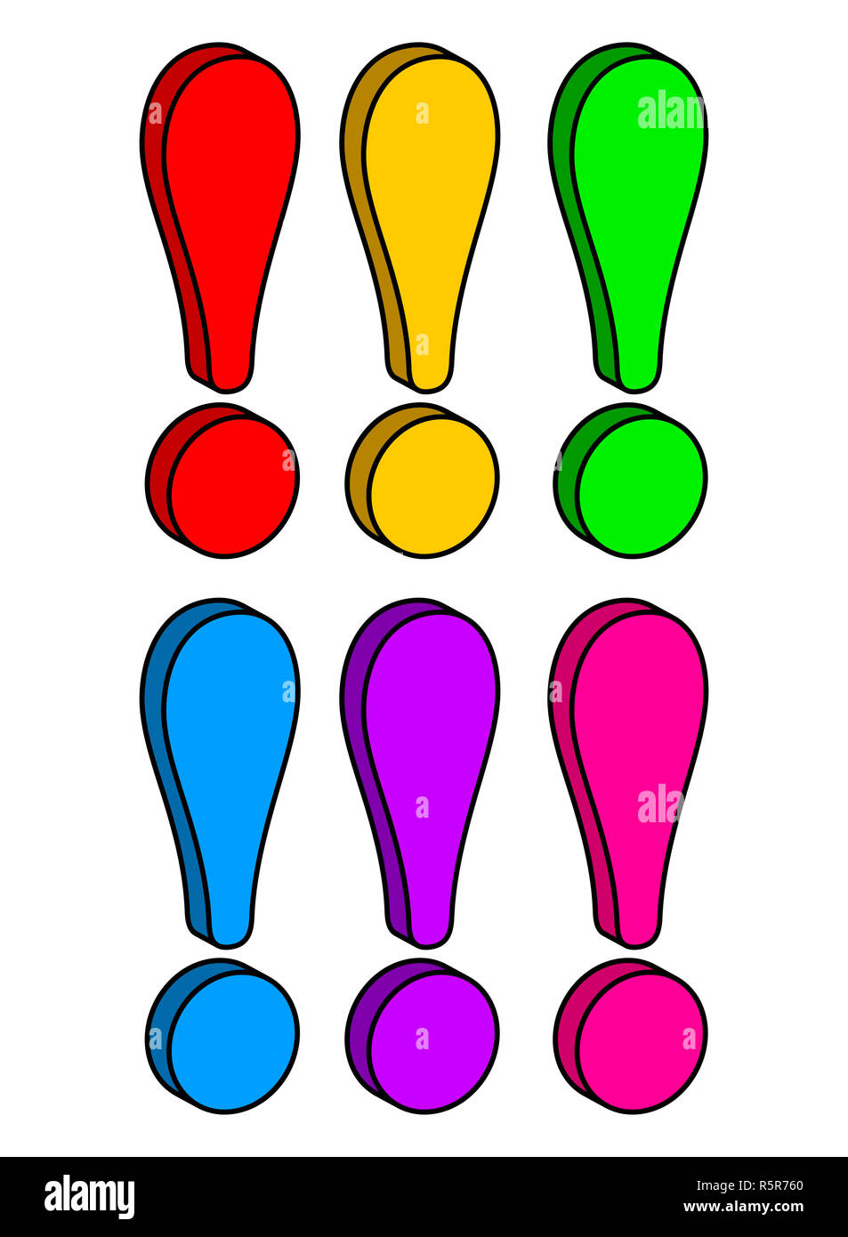 exclamation mark cartoon vector symbol icon design Stock Photo - Alamy