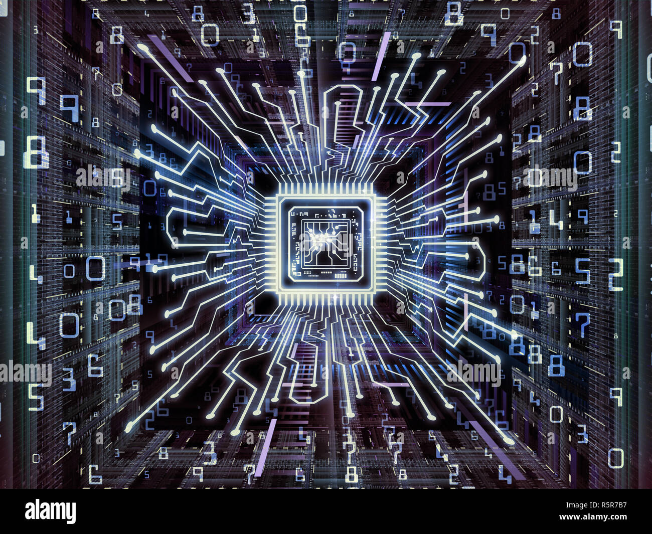 Virtual Life of Computer CPU Stock Photo - Alamy