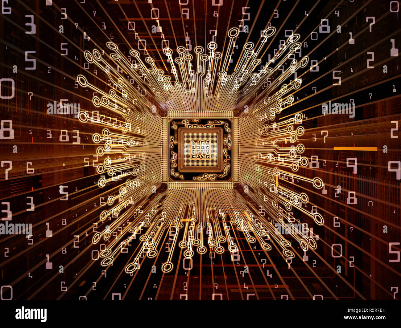 Working Digital Processor Stock Photo - Alamy