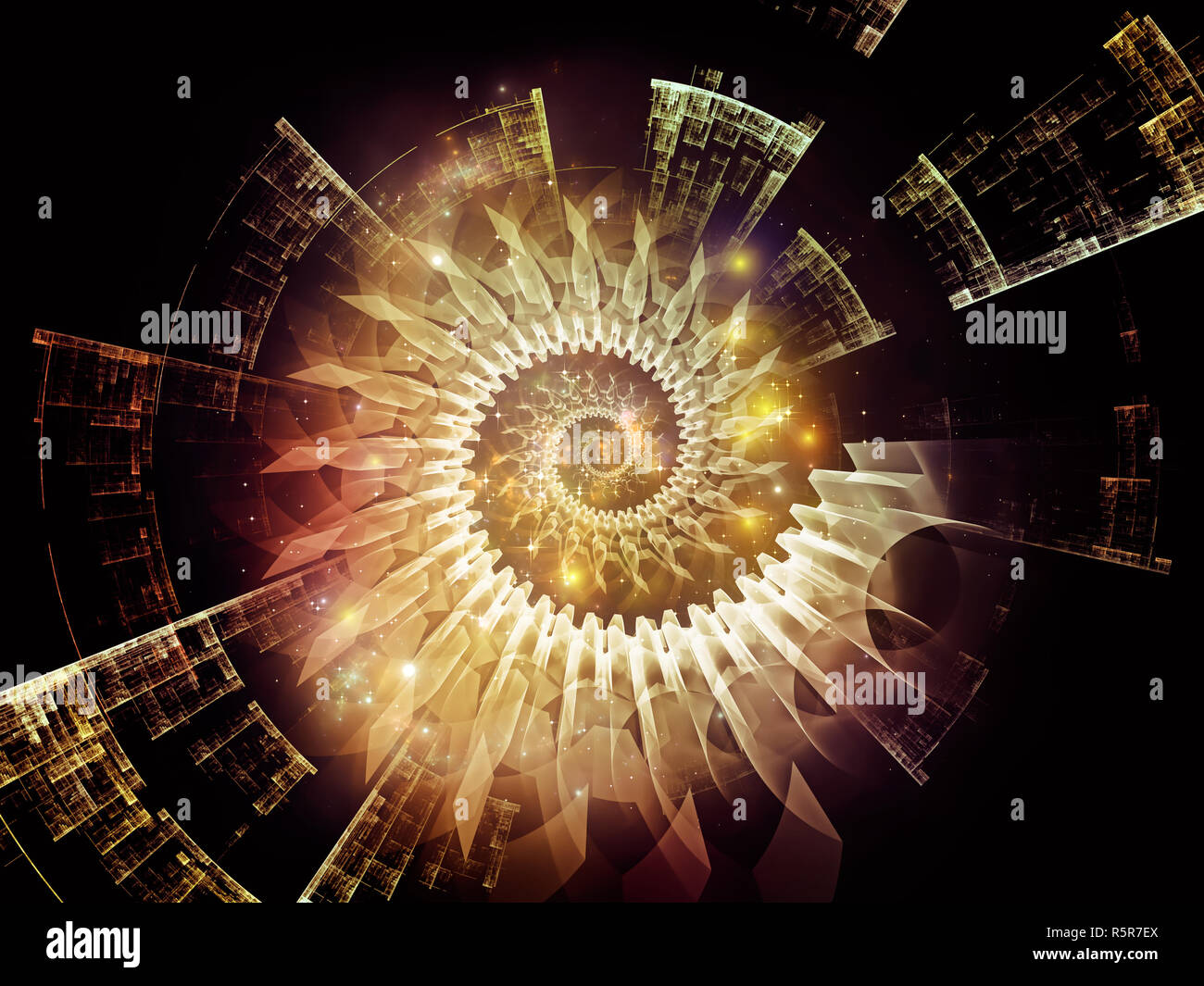 Computing Radial Fractal Texture Stock Photo - Alamy