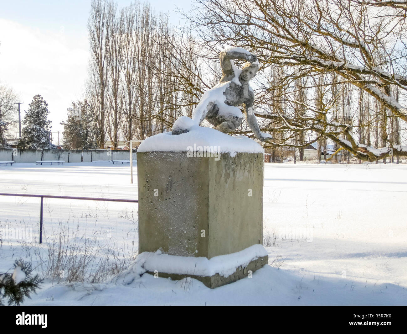 Monument to the football player Stock Photo - Alamy