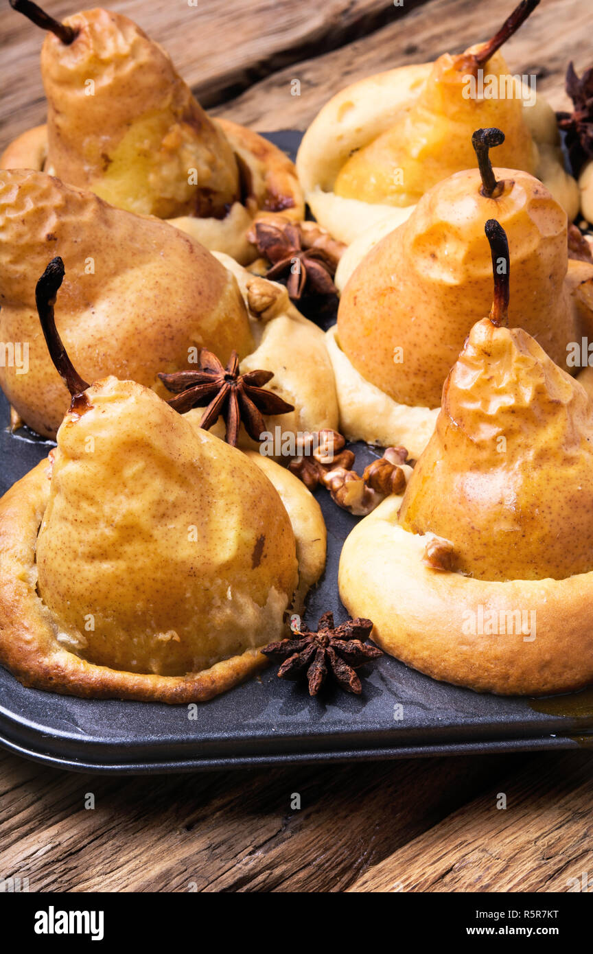 Autumn Baked Pear Stock Photo - Alamy