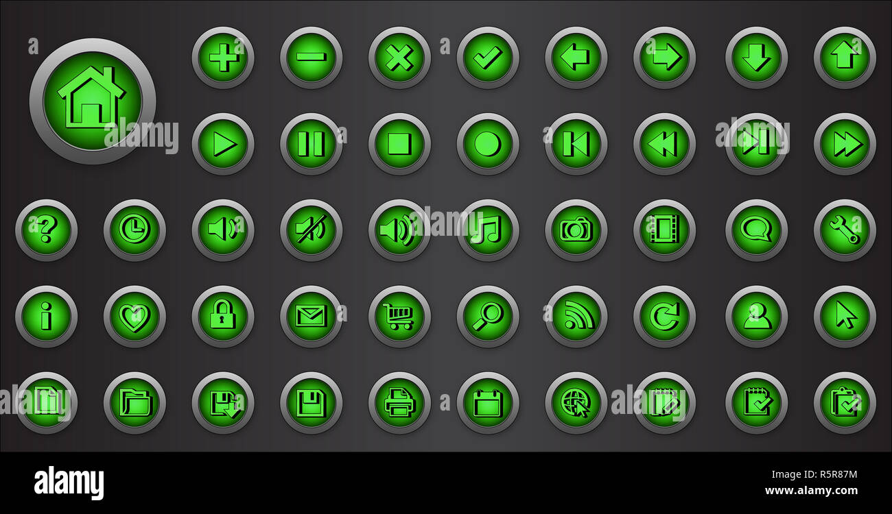Web Icons set. Internet buttons collection with signs Stock Photo - Alamy