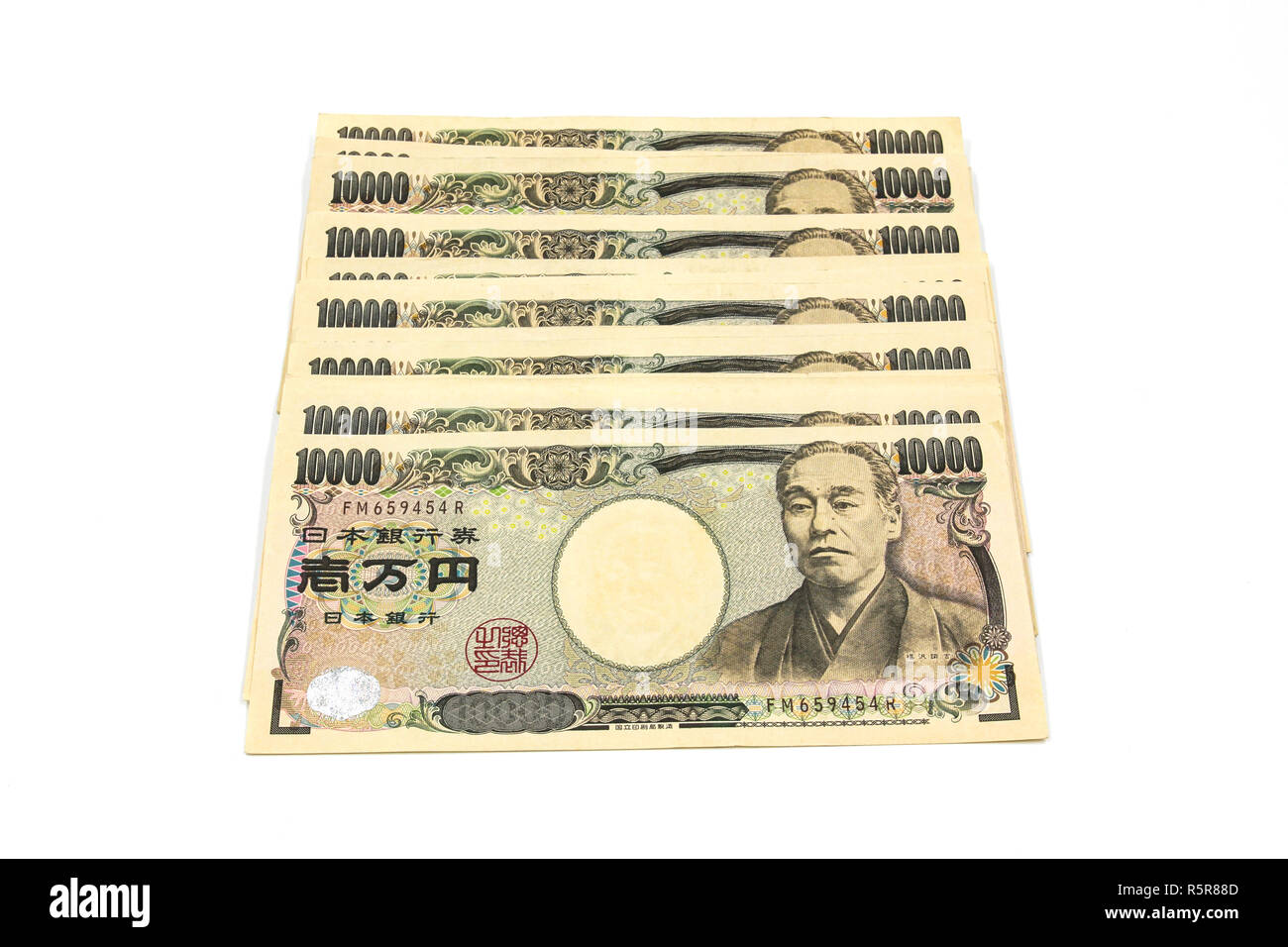 Ten thousands japanese yen bills Stock Photo - Alamy