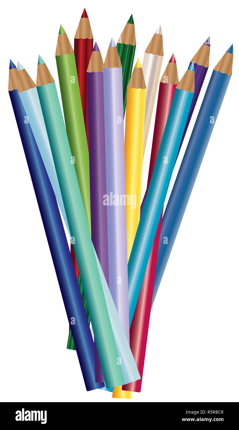 Colour pencils, crayons set isolated on white background Stock Photo ...