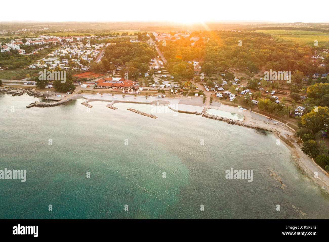 aerial photo of camping near novigrad,istria Stock Photo - Alamy
