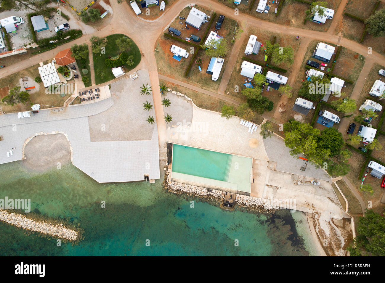 aerial photo of camping near novigrad,istria Stock Photo - Alamy