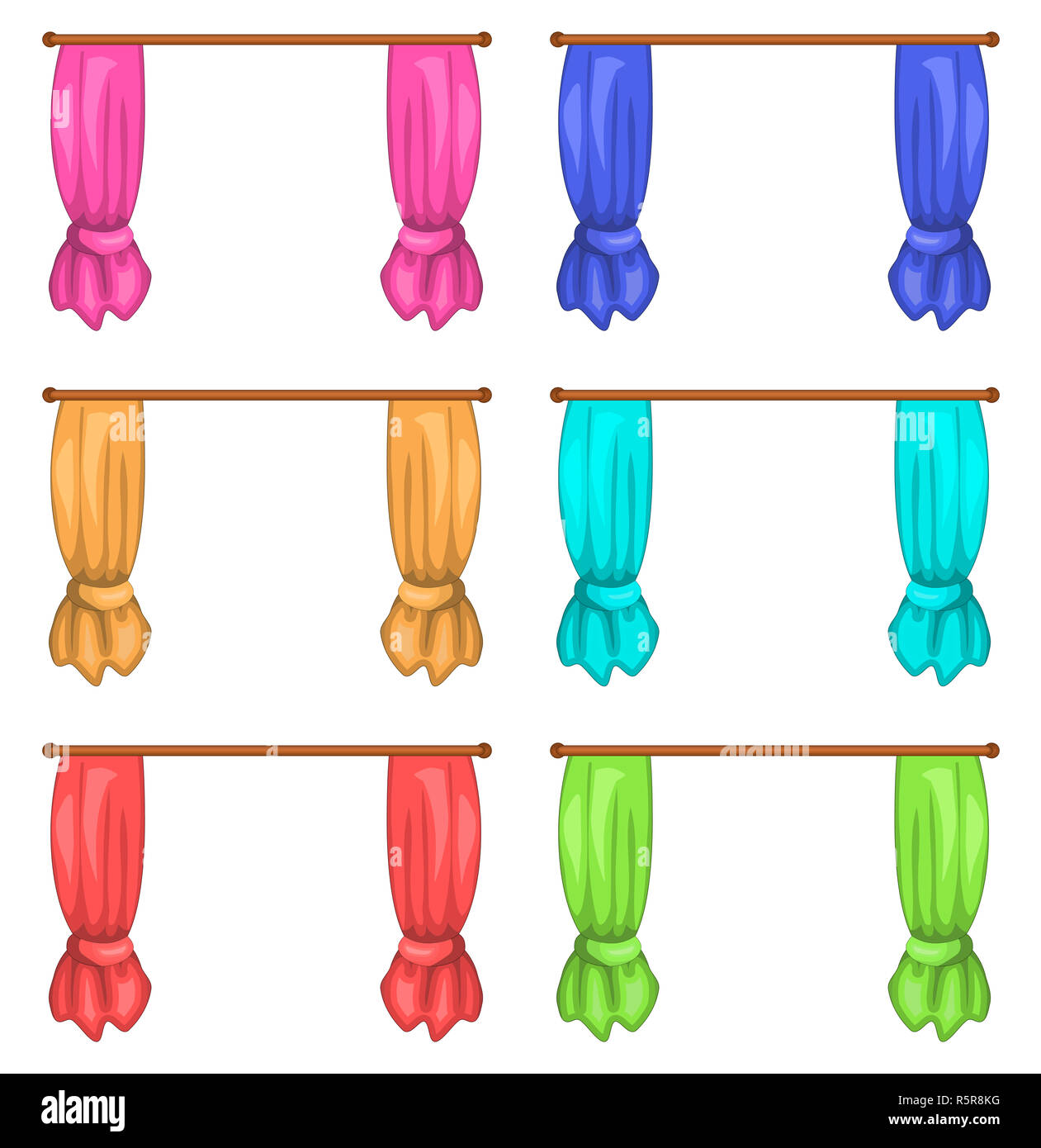 cartoon curtains set vector symbol icon design Stock Photo - Alamy