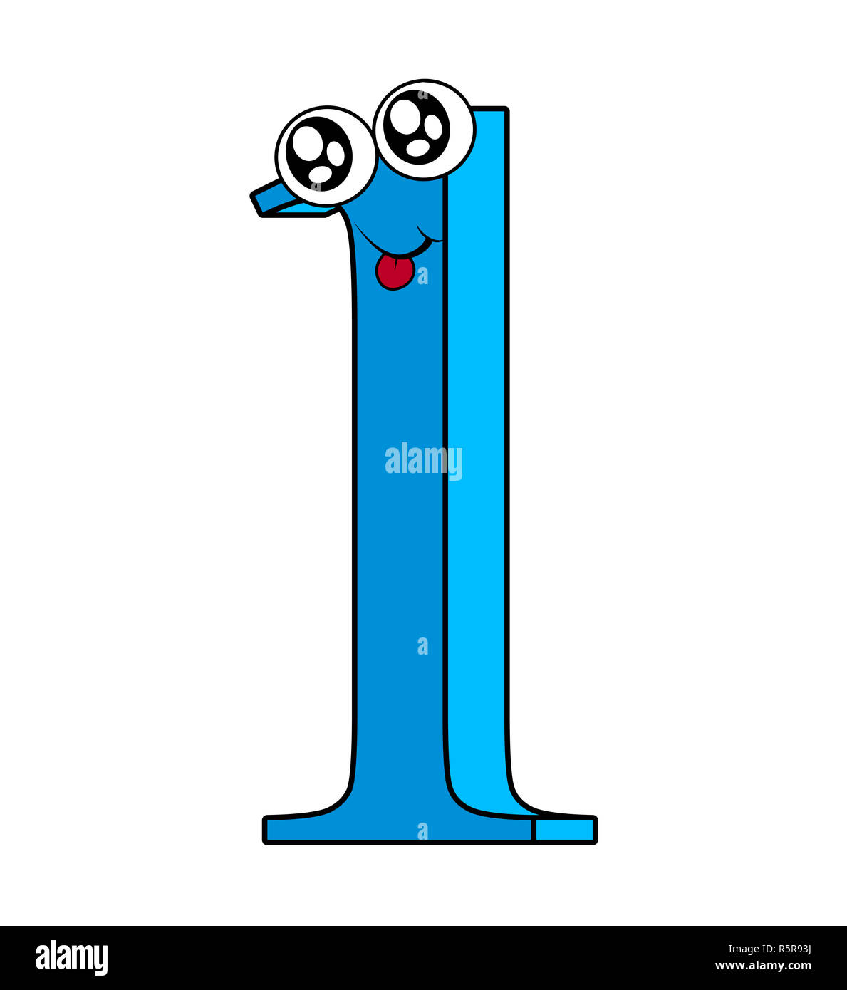 number one with eyes and tongue vector symbol icon design Stock Photo ...