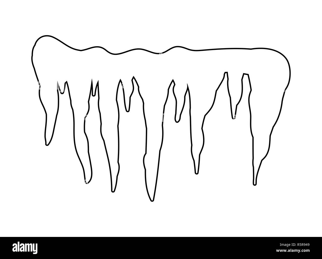 Icicles, snow cap, drift outline vector symbol icon design Stock Photo ...