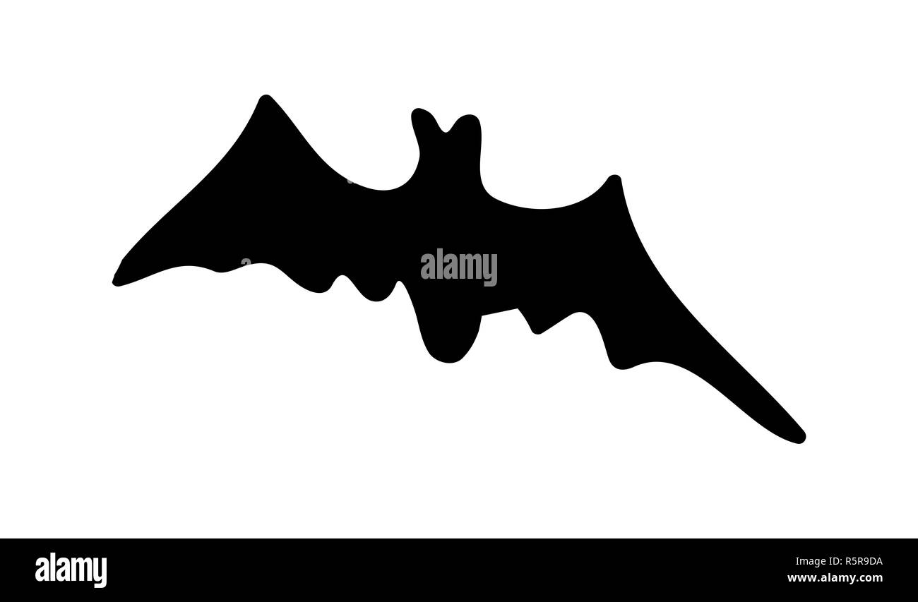 halloween creepy scary bat silhouette vector symbol icon design Stock ...