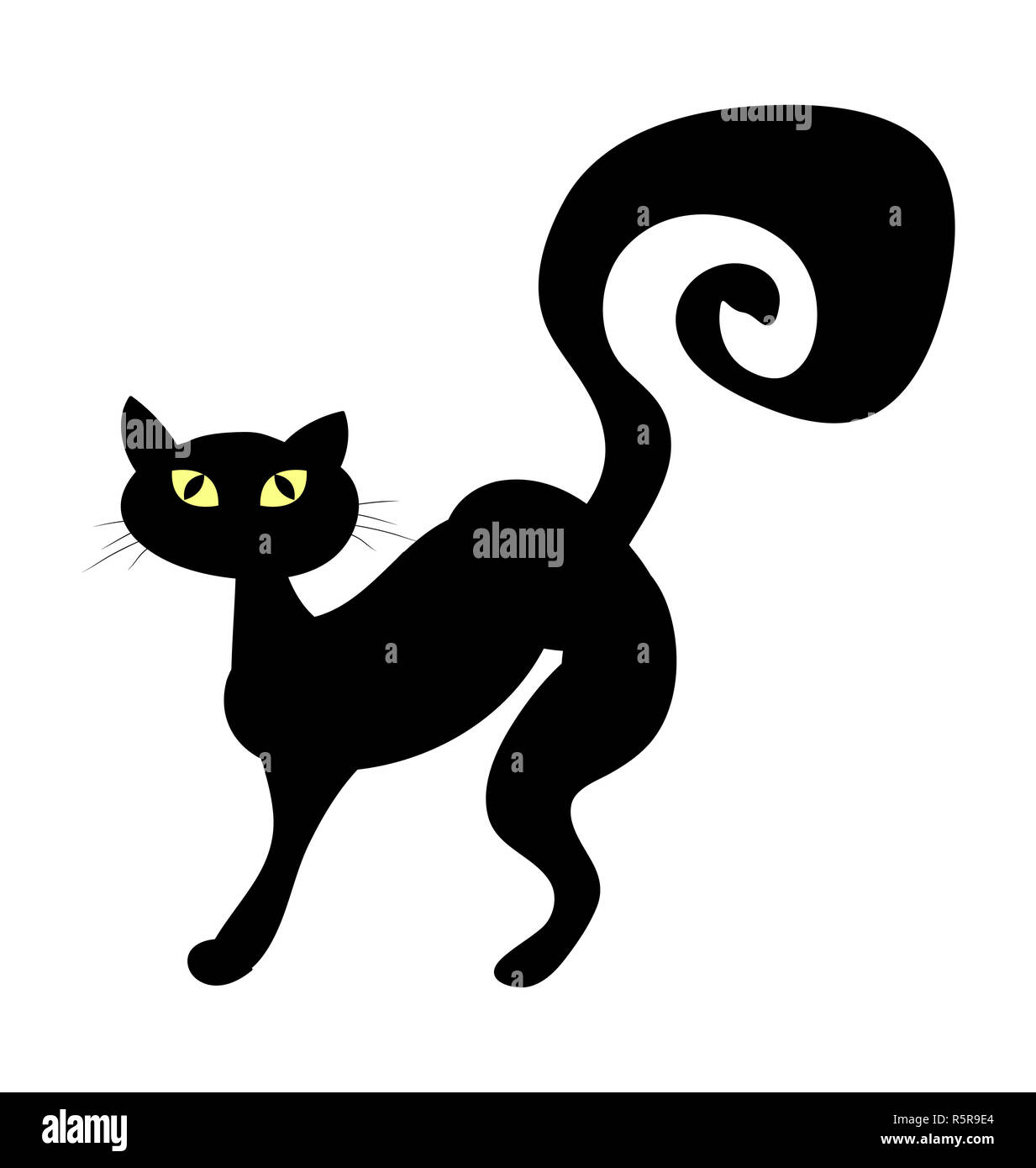 halloween creepy scary witches cat vector symbol icon design Stock ...