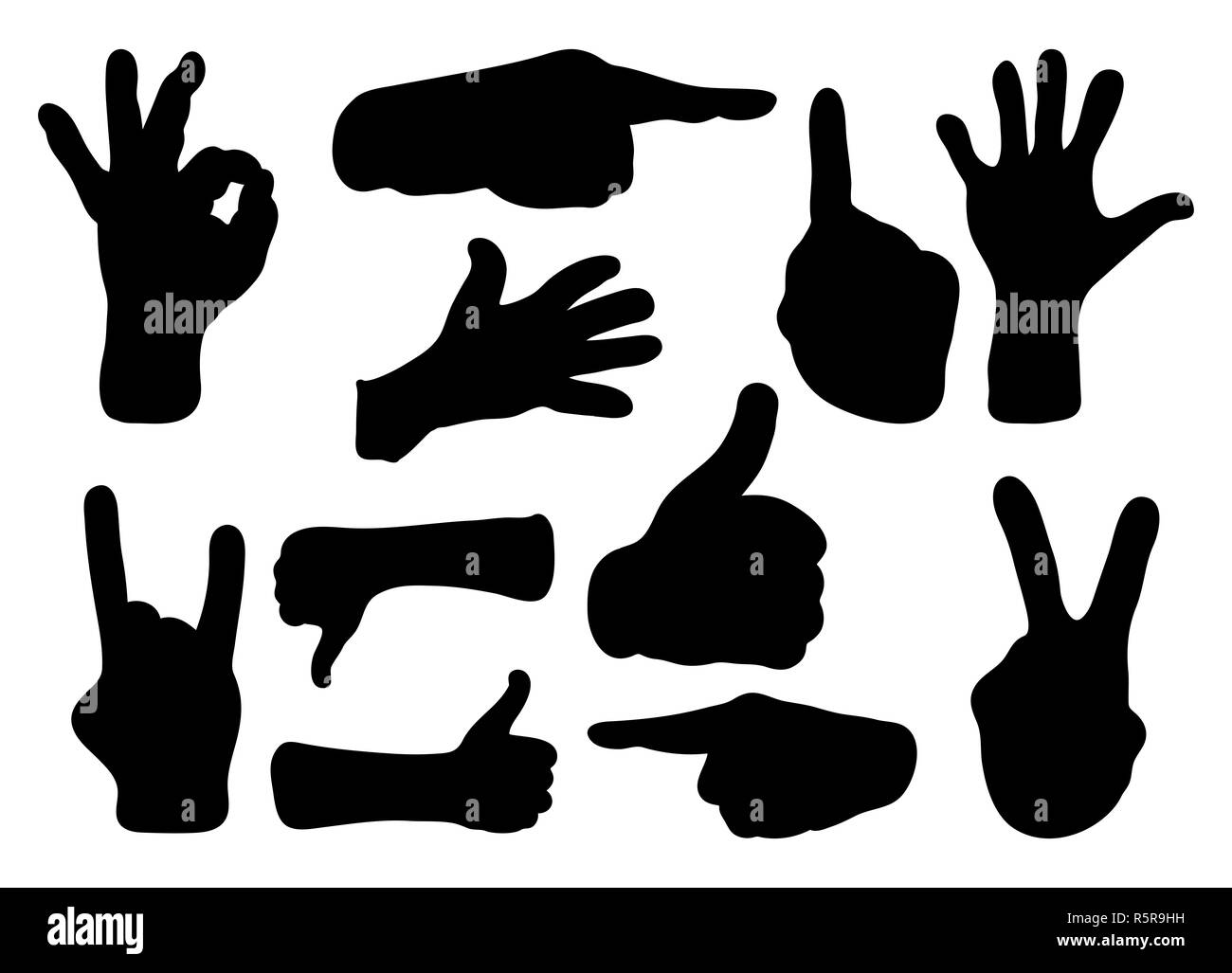 hand gesture silhouette vector symbol icon design Stock Photo - Alamy