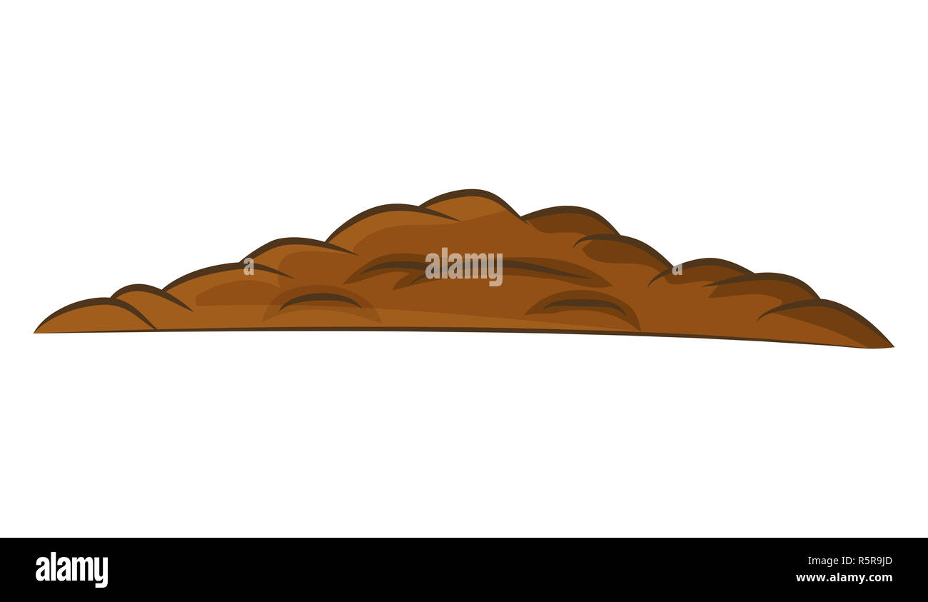 Pile of ground, heap of soil - vector illustration isolated on white ...