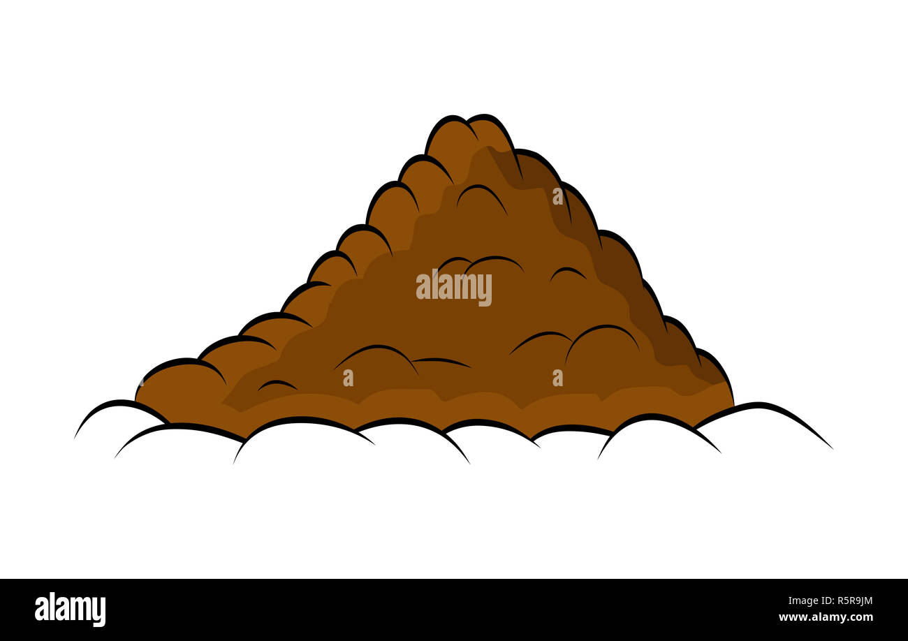 Pile of ground, heap of soil - vector illustration isolated on white ...