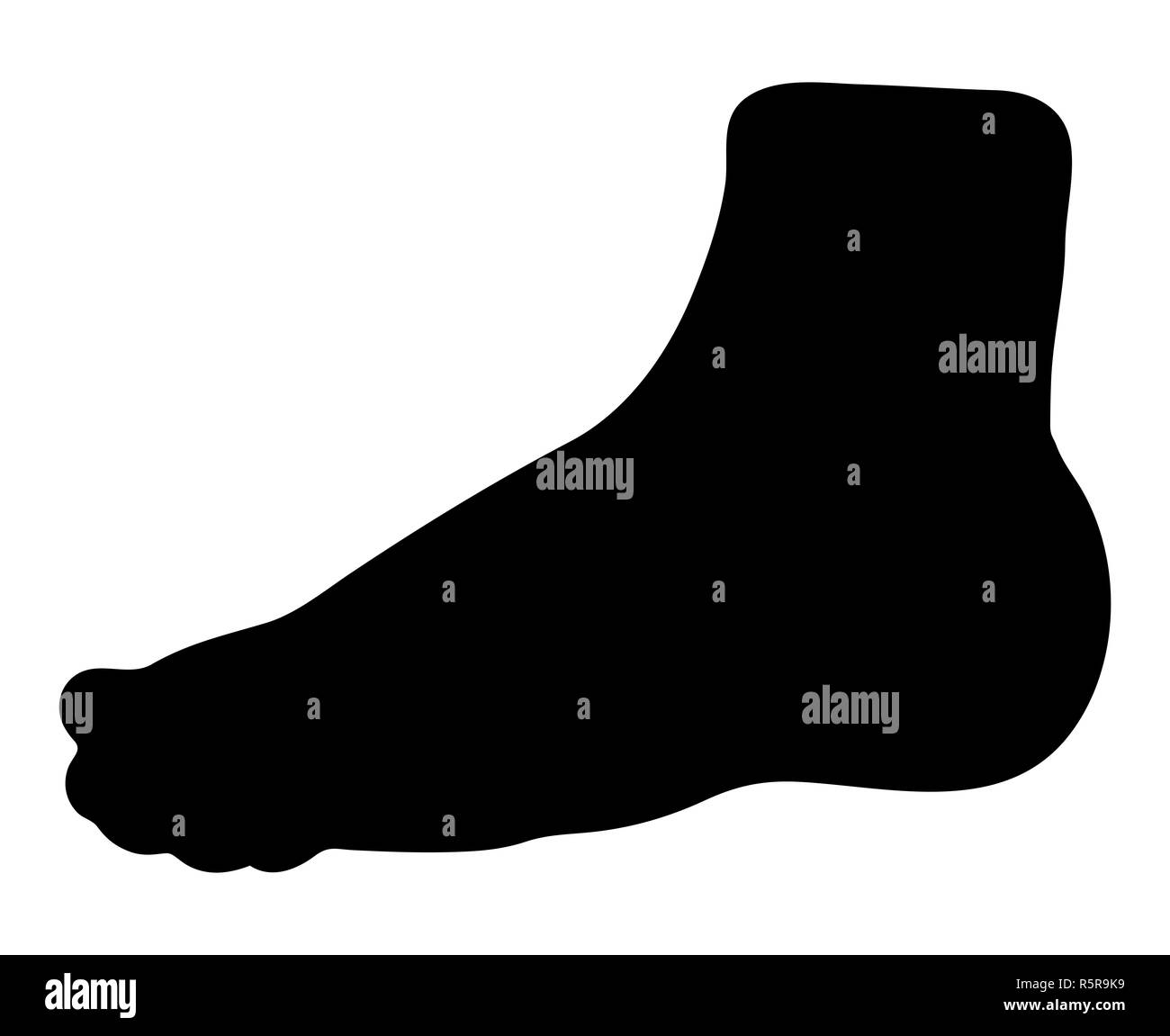 bare foot silhouette vector symbol icon design Stock Photo - Alamy